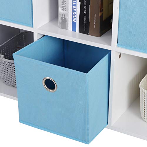 LEMY 6-Cube Storage Shelf Organizer 3x2 Storage Bookcase Bookshelf Display Cube Shelves Compartments with 3 Non-Woven Bins for Bedroom, Living Room, Home Office