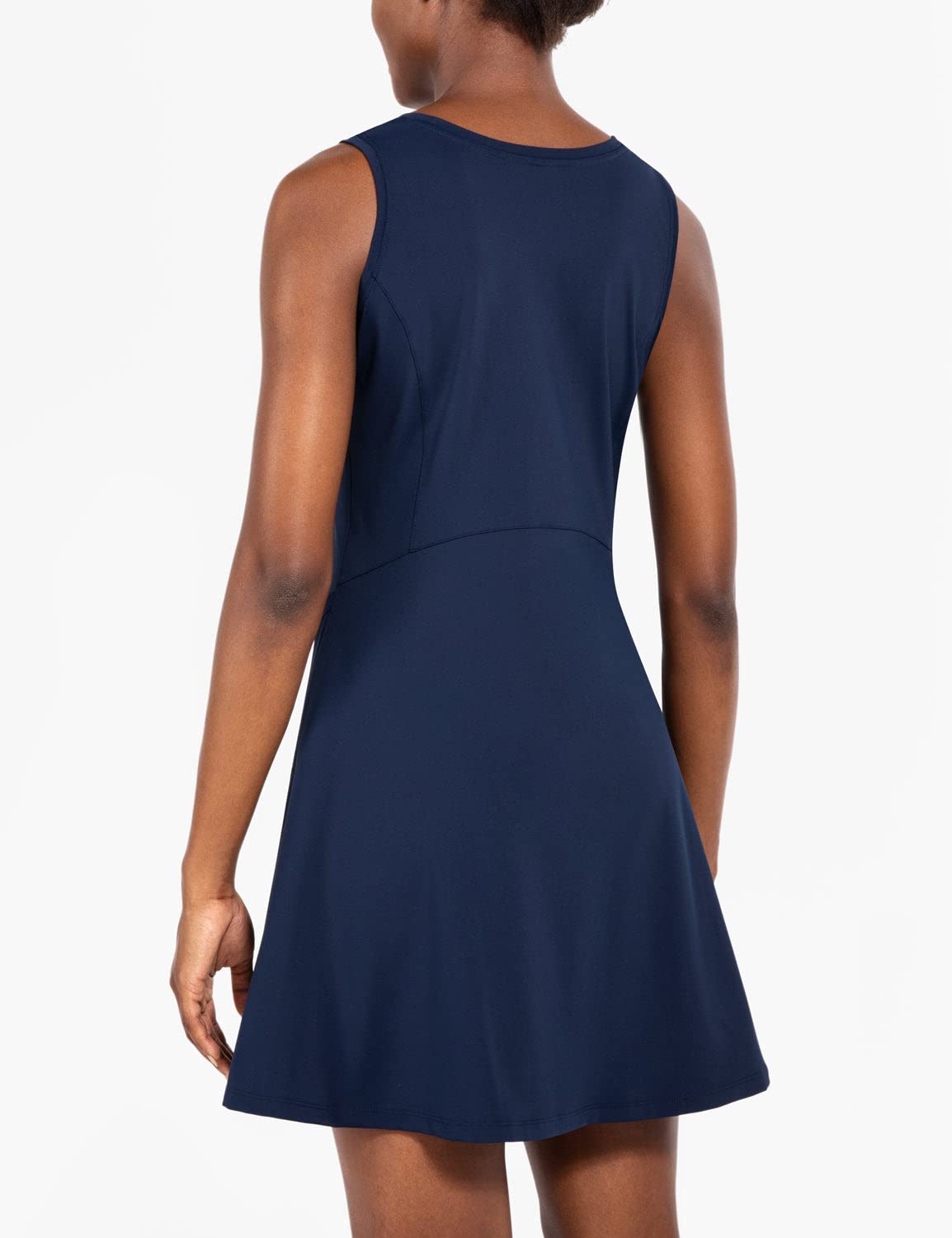 BALEAF Tennis Dresses for Women Athletic Dress Golf Dresses with Shorts Sleeveless 4 Pockets Active Workout Navy M