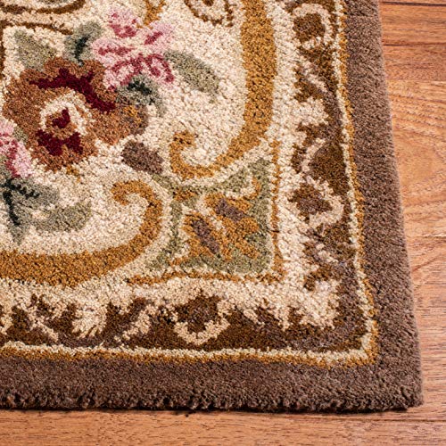 SAFAVIEH Classic Collection 4'6" x 6'6" Oval Light Gold / Green CL280A Handmade Traditional Oriental Premium Wool Area Rug