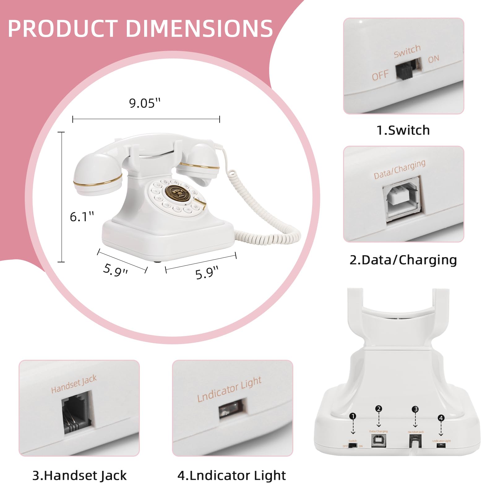 ECGOIOE 32GB Audio Guest Book Wedding Phone Record Customized Audio Messages with GuestBook Preserve Your Special Occasions Ideal for a Variety of Memorable Party Occasions