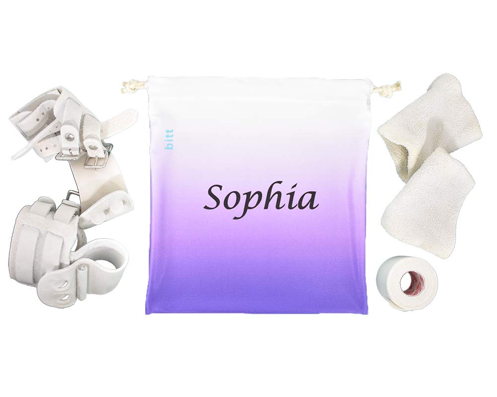 Bitt Sportswear Personalized Gymnastics Grip Bag - Ombre Colors, Customized Bag with Crystals Option (Purple Ombre)
