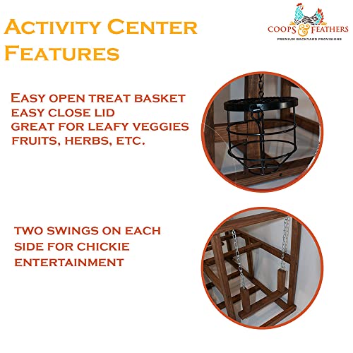 Coops & Feathers Chicken Activity Center-Play, Swing, & Roost-Includes Treat Basket (Large)