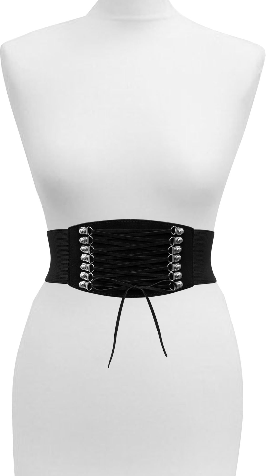 BlackButterfly Wide Corset Waspie Elastic Belt (Black, US 18-20)