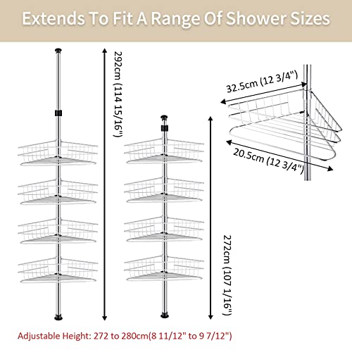 LiangDong Shower Caddy Corner Organizer for Bathroom, Bathtub Rustproof Storage Holder for Shampoo and Other Bath Accessories,