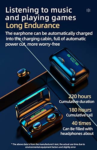 F9-5C Wireless Earphone 9D HiFi Stereo Headset Waterproof Game in-Ear Headphones LED Display BT 5.0 Earbuds F9-5C
