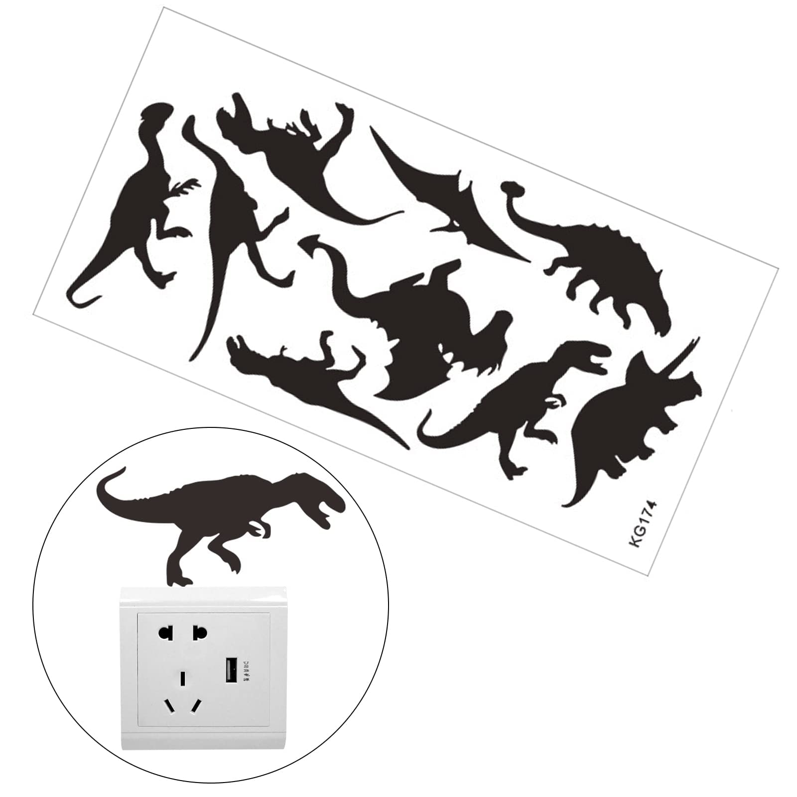 Dinosaur Light Switch Decal Sticker,Cute Dinosaurs Bedroom Wall Sticker Peel & Stick Cartoon Wall Art Home Decor Stickers