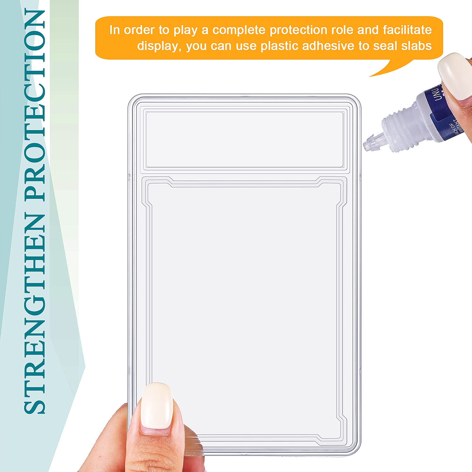 Trading Cards Protector Case Acrylic Clear Baseball Card Holders with Label Position Hard Card Sleeves Small Sturdy Storage Box for Card Standard Collector Sport Game Grade Card Case (6 Pieces)