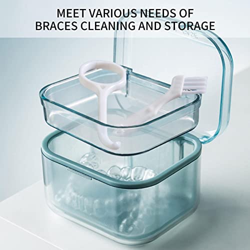Kumprohu Denture Case - Retainer Box,Denture Cup Holder Case Travel Leak Proof with Lid Waterproof, Denture Retainer Bath Box Storage Soaking Case