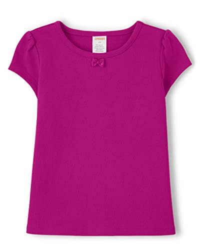 Gymboree Girls and Toddler Short Sleeve Basic Layering Shirt, Magic Magenta, 5T