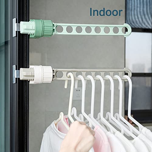 HotMax 8-Hole Clothes Drying Rack Portable Indoor Outdoor Hanging Balcony Window Closet Frame Storage Rack Space Saver