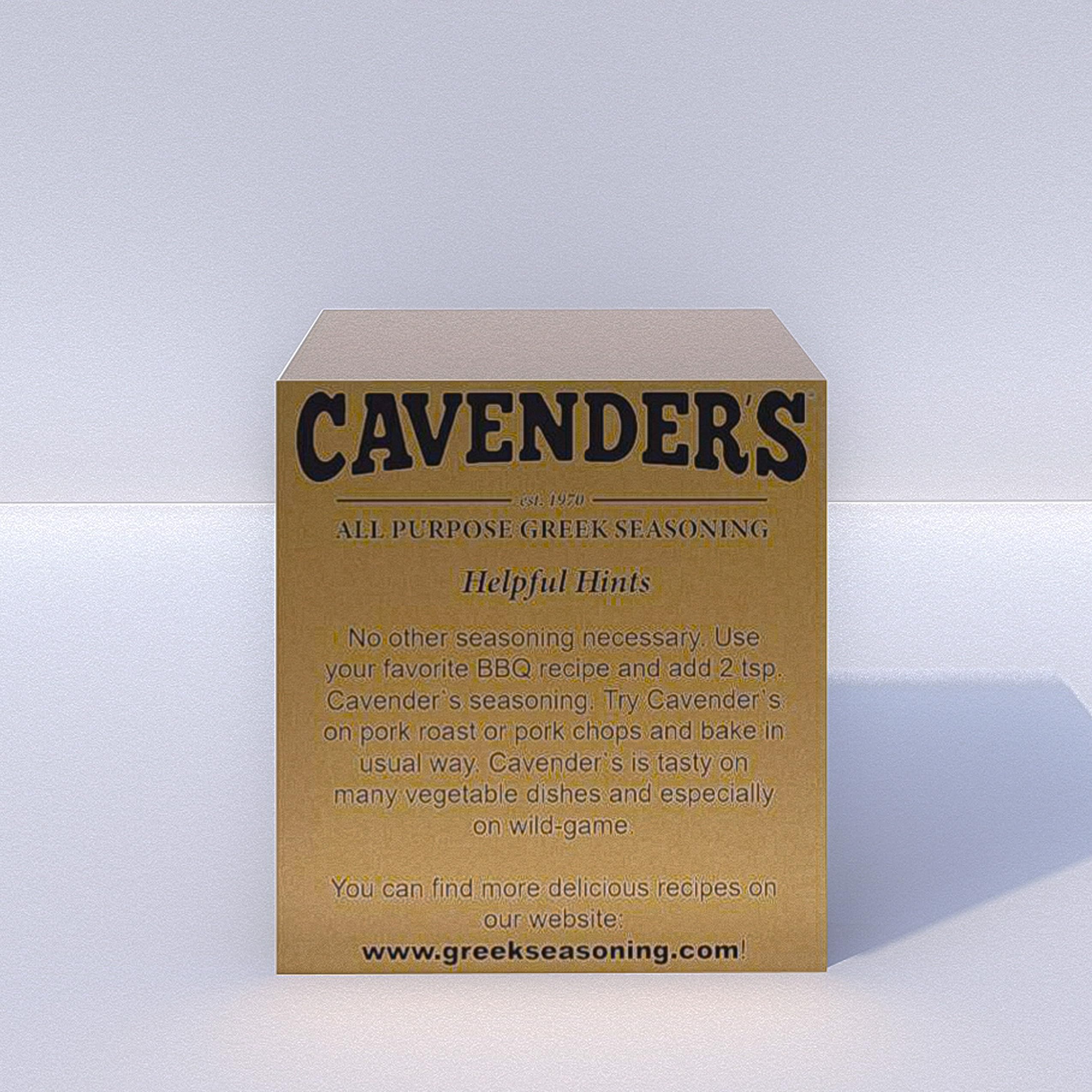 Cavender's All Purpose Greek Seasoning - 8 oz (pack of 4) and exclusive Cavender's Recipe 4 Pack box!!