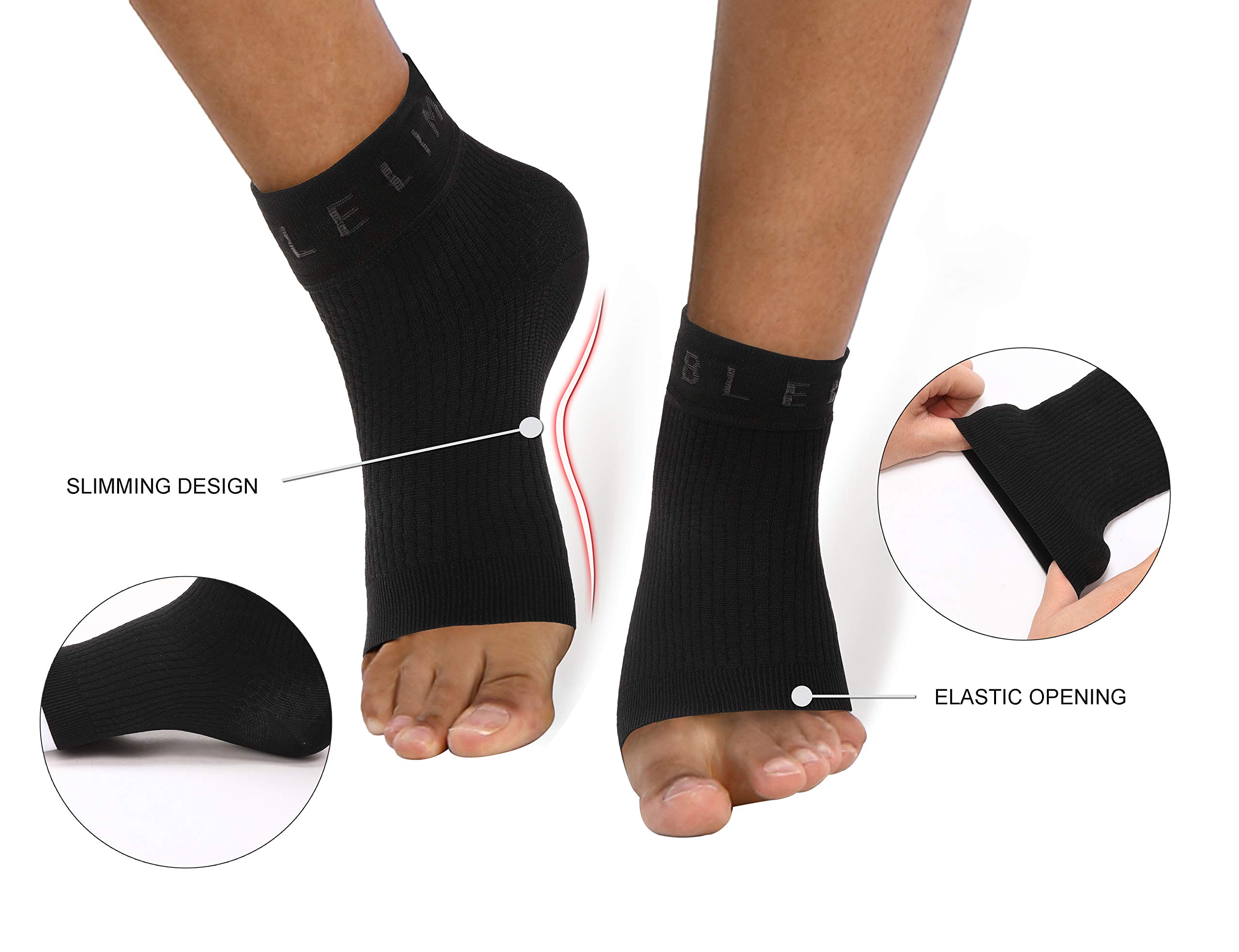 BUBBLELIME Ankle Brace for Women&Men Compression Arch Support Foot Sleeve Plantar Fascilitis Socks for Pain Relief Injury Recovery_SET1-Medium