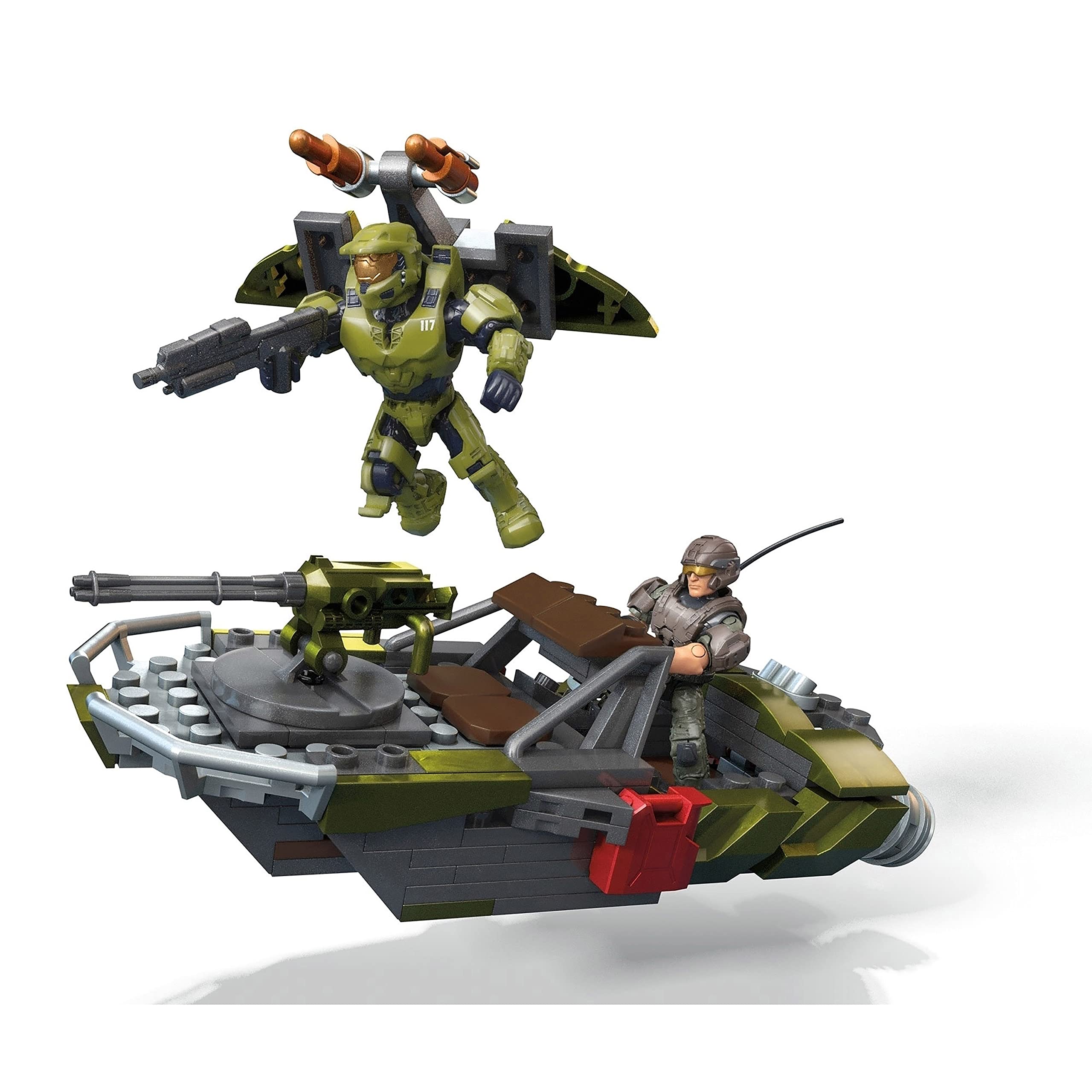 Mega Construx Halo Warthog Rally Vehicle Halo Infinite Construction Set with Master Chief Character Figure, Building Toys for Kids