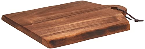 Rachael Ray Pantryware Wood Cutting Board With Handle/ Wood Serving Board With Handle - 14 Inch x 11 Inch, Brown