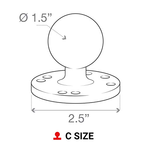 RAM Mounts Round Plate with Ball RAM-202U with C Size 1.5" Ball