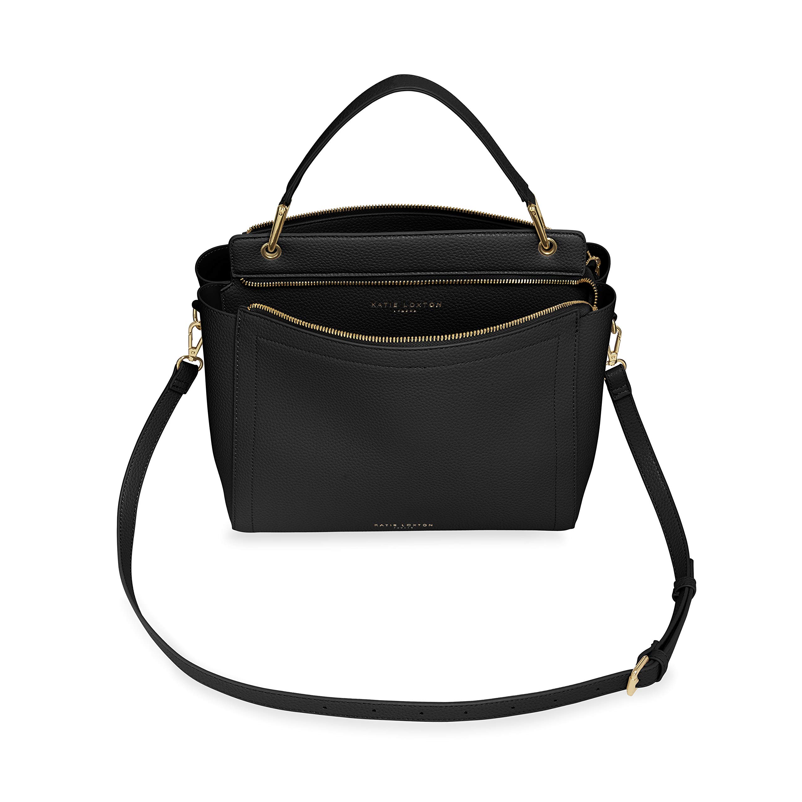 KATIE LOXTON Harlowe Womens Vegan Leather Convertible Strap Top Handle Doctors Bag Black