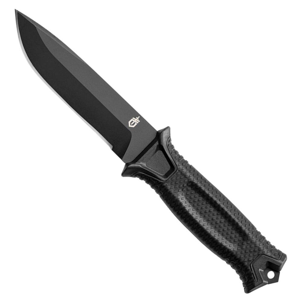 Custom Engraved Gerber Strongarm Black Plain Edge Fixed Blade Knife