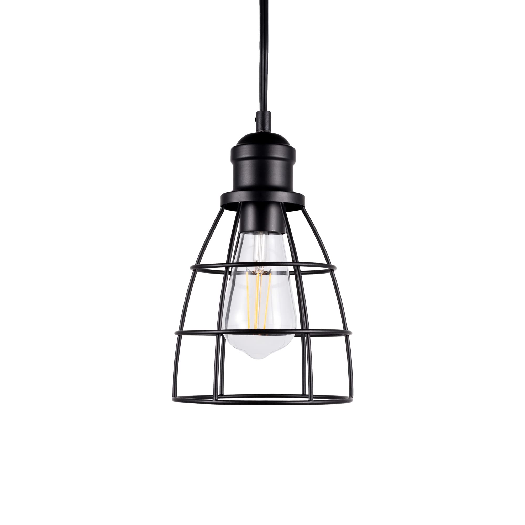 LIT-PaTH Plug in Pendant Lighting, Hanging Light Kits with ON/Off Switch, 15 Feet Cord, Bulbs Not Included, Black, 2-Pack