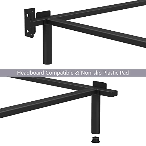 EMODA Metal Twin Bed Frames Support Base for Box Spring and Mattress, 7 Inch Sturdy Platform Tool-Free and Easy Assembly, Black