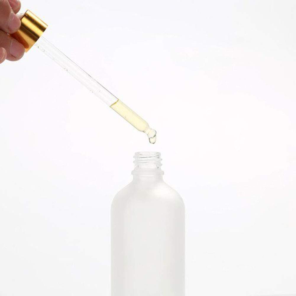 Furnido 10ml White Frost Glass Dropper Bottle,Refillable Cosmetic Packaging Eye Dropper Container Vials Essential Oil Bottles With Wood Grain Lid Travel Glass Essence Bottle,Dropper Vial-6 Pack