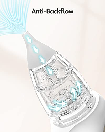Nasal Aspirator for Baby, MOMTORY Electric Baby Nose Sucker, Powerful Booger Sucker Nose Cleaner with 3 Speeds of Suction, Music Function, 2 Silicone Tips, Fast Charging for 60 Days Use
