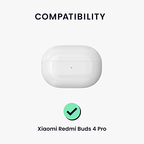 kwmobile Silicone Cover Compatible with Xiaomi Redmi Buds 4 Pro - Case Cover Stick-On Skin with Clip - Black
