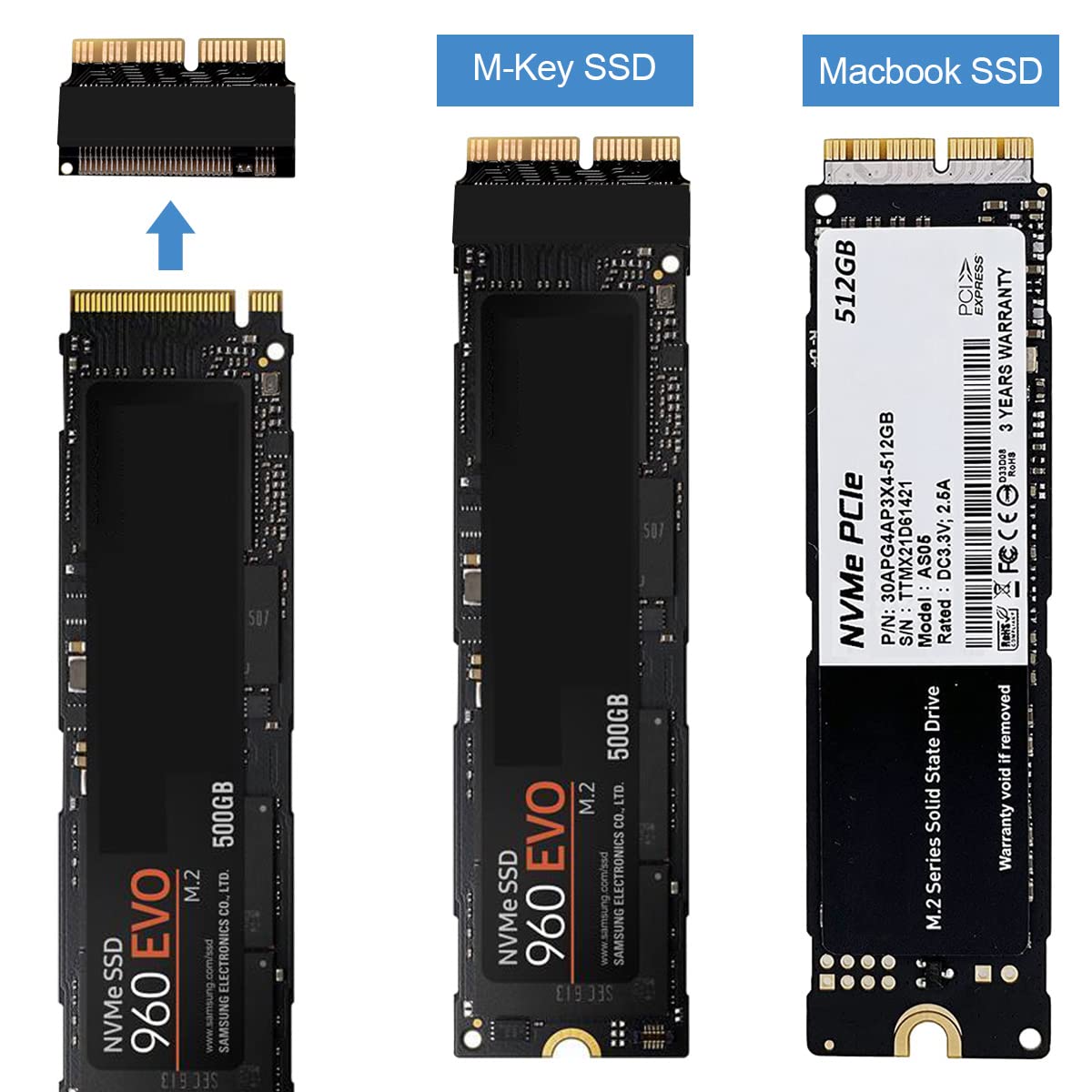DKARDU NGFF M.2 nVME SSD Adapter Card for MacBook, Upgrade for MacBook 2013-2017 Convert, M.2 PCI-e NVME SSD Replace for MacBook SSD MZ-JPU128T/SD6PQ4M-128G, 2 PCS
