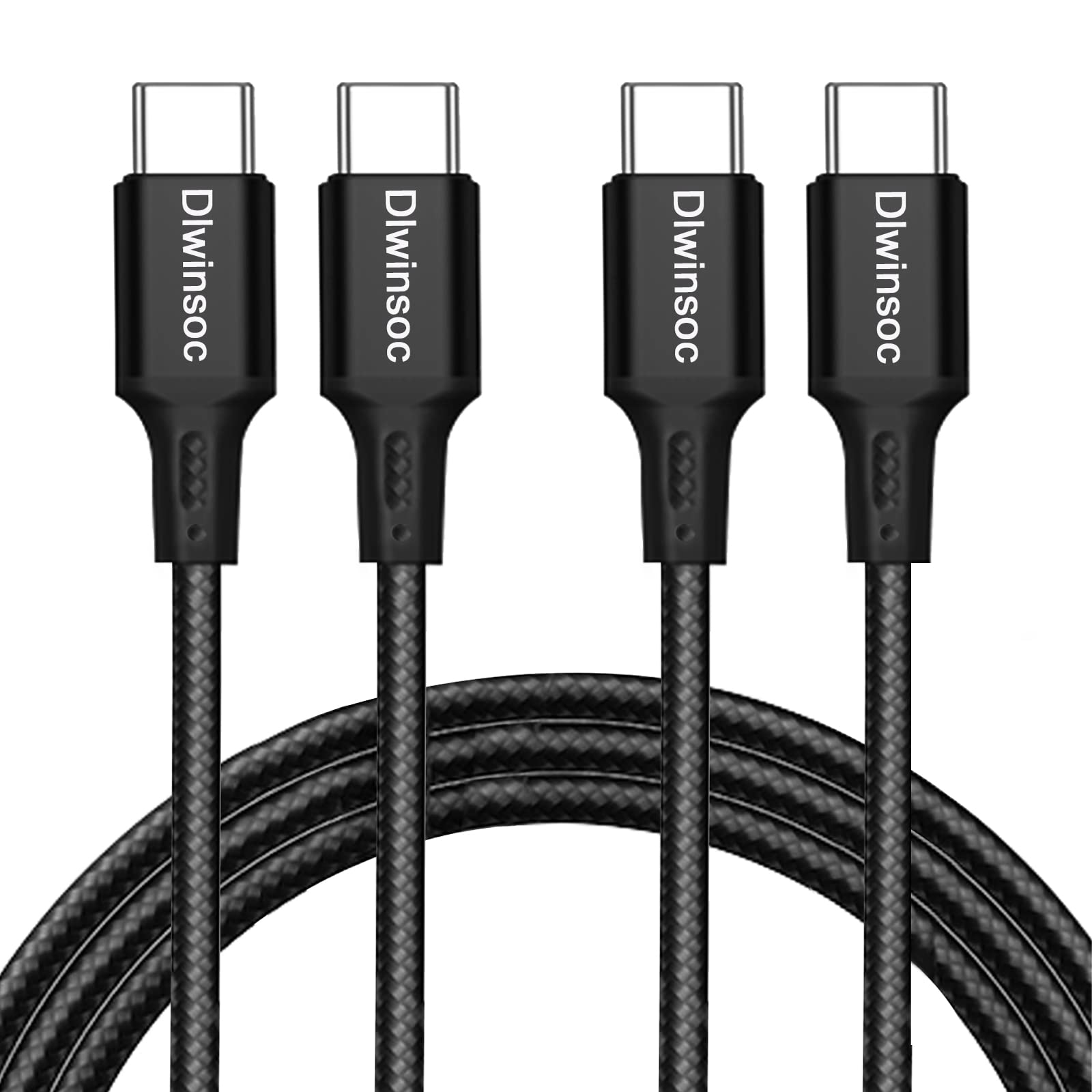 Dlwinsoc New Nylon USB C to USB C Cable (2-Pack,6ft ,60W) USB 2.0 Type C Fast Charging Cable for iPad Mini 6,iPad Air 2020, iPad Pro 2020, MacBook Air/Pro, Samsung Galaxy S21/20