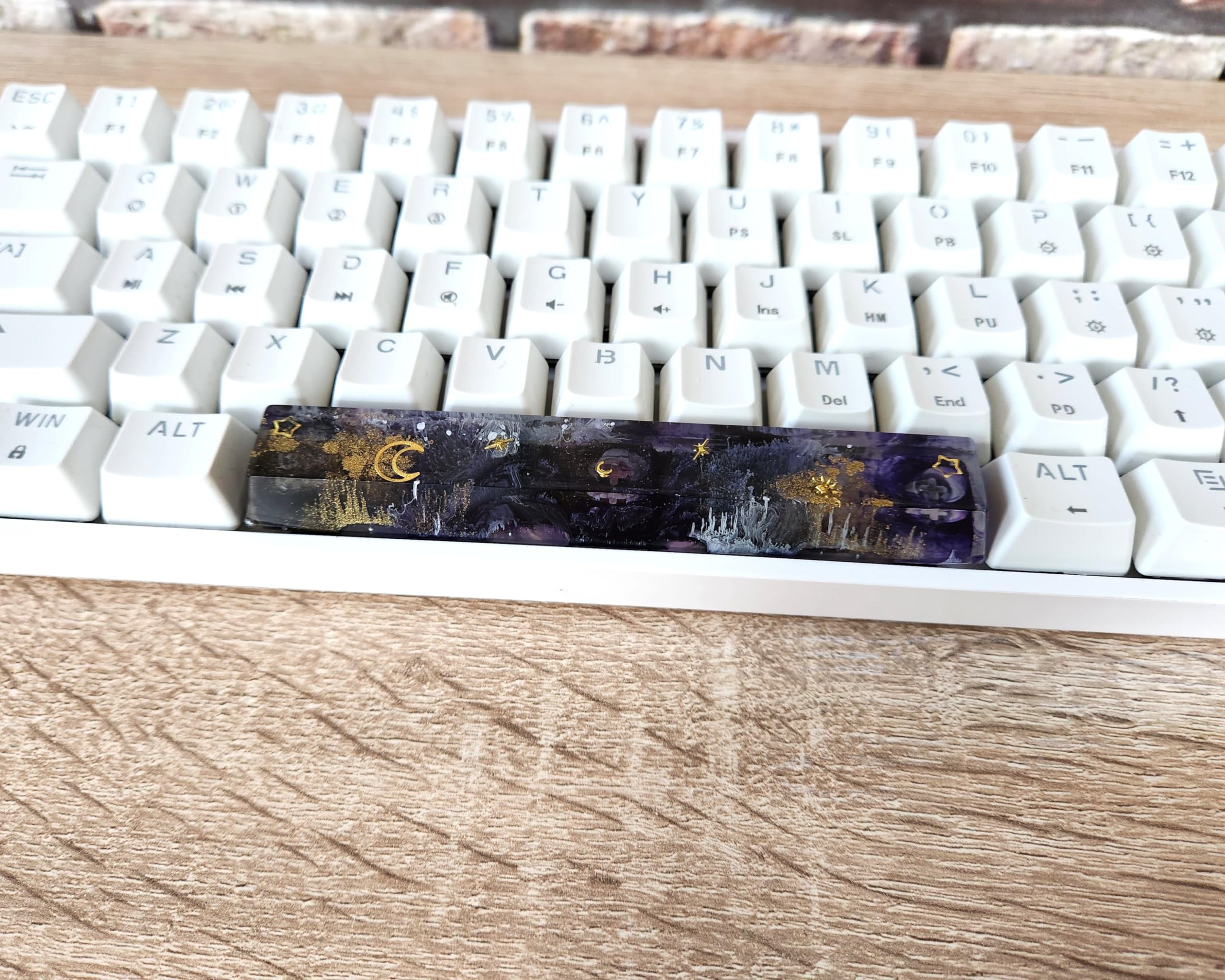 Custom Artisan Purple Galaxy Spacebar Keycap 6.25U (OEM) for RGB Cherry MX Gaming Mechanical Keyboards