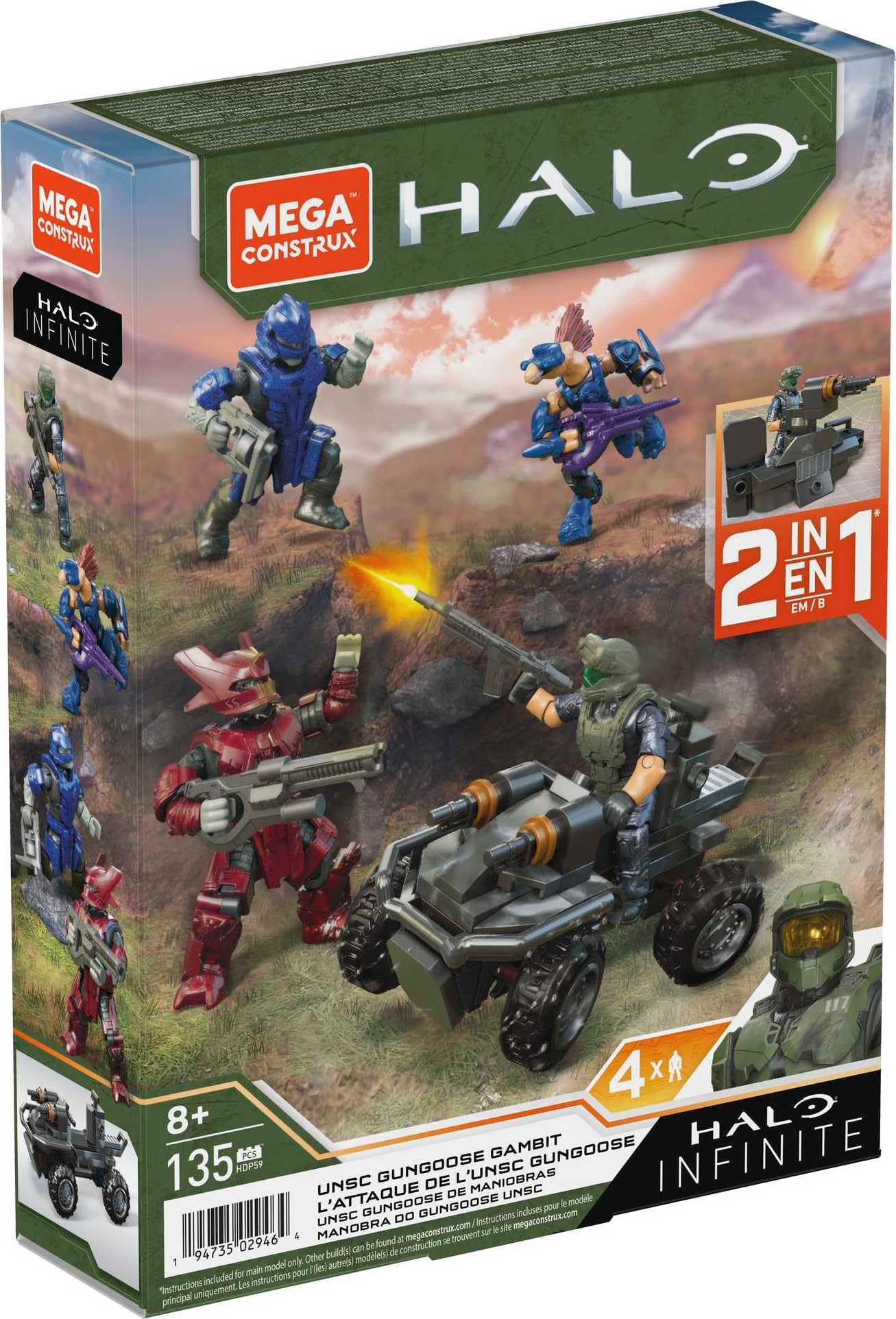 MEGA Halo UNSC Gungoose Gambit Attack Vehicle Halo Infinite Construction Set, Building Toys for Boys