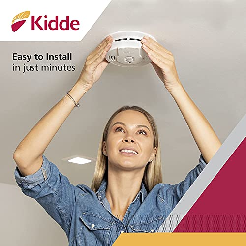 Kidde Smoke Detector, 10-Year Battery, LED Indicators, Replacement Alert, Test-Reset Button, 6 Pack