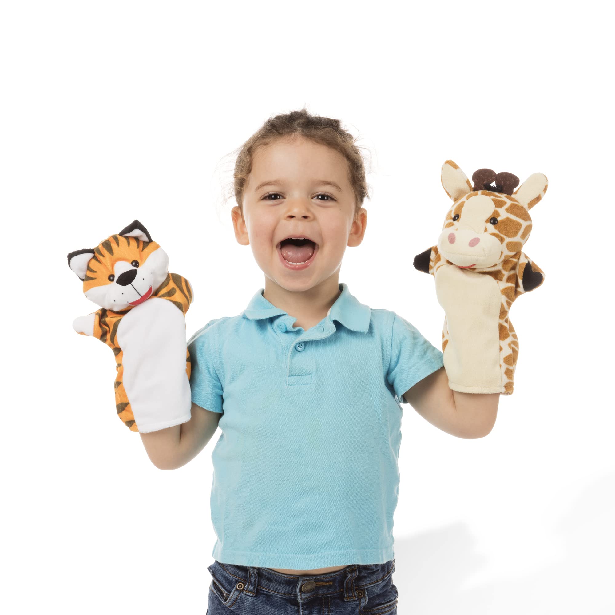 Melissa & Doug Zoo Friends Hand Puppets Puppets and Theaters Themed Puppet Sets 3+ Gift for Boy or Girl