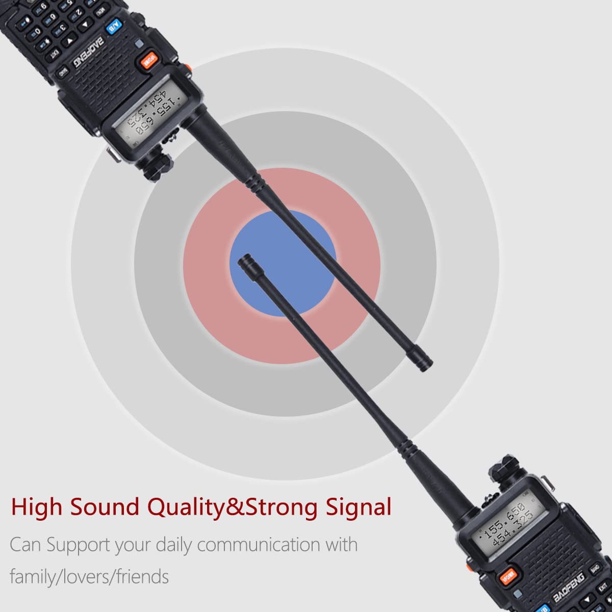 BAOFENG UV-5R Two-Way Radios Powerful Ham CB Radio 3800 mAh Extend Battery Portable Walkie Talkies with ABBREE 18.89inch Tactical Antenna