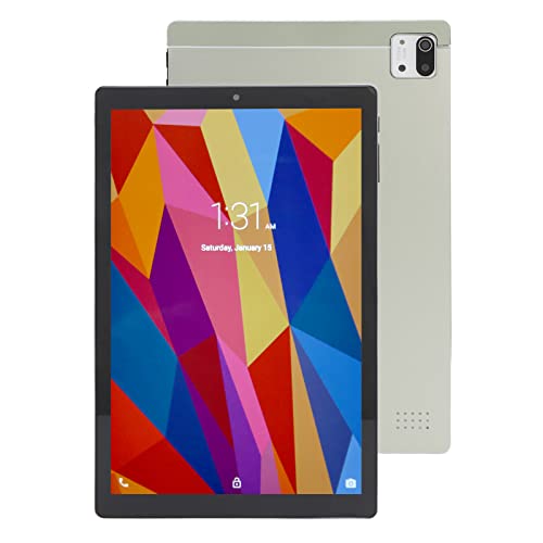 Camera Office Tablet 10.1 Inch, Green Tablet IPS Display 6GB RAM 128GB ROM, Calling Tablet Octa Core CPU 13MP for Reading Game 100β240V