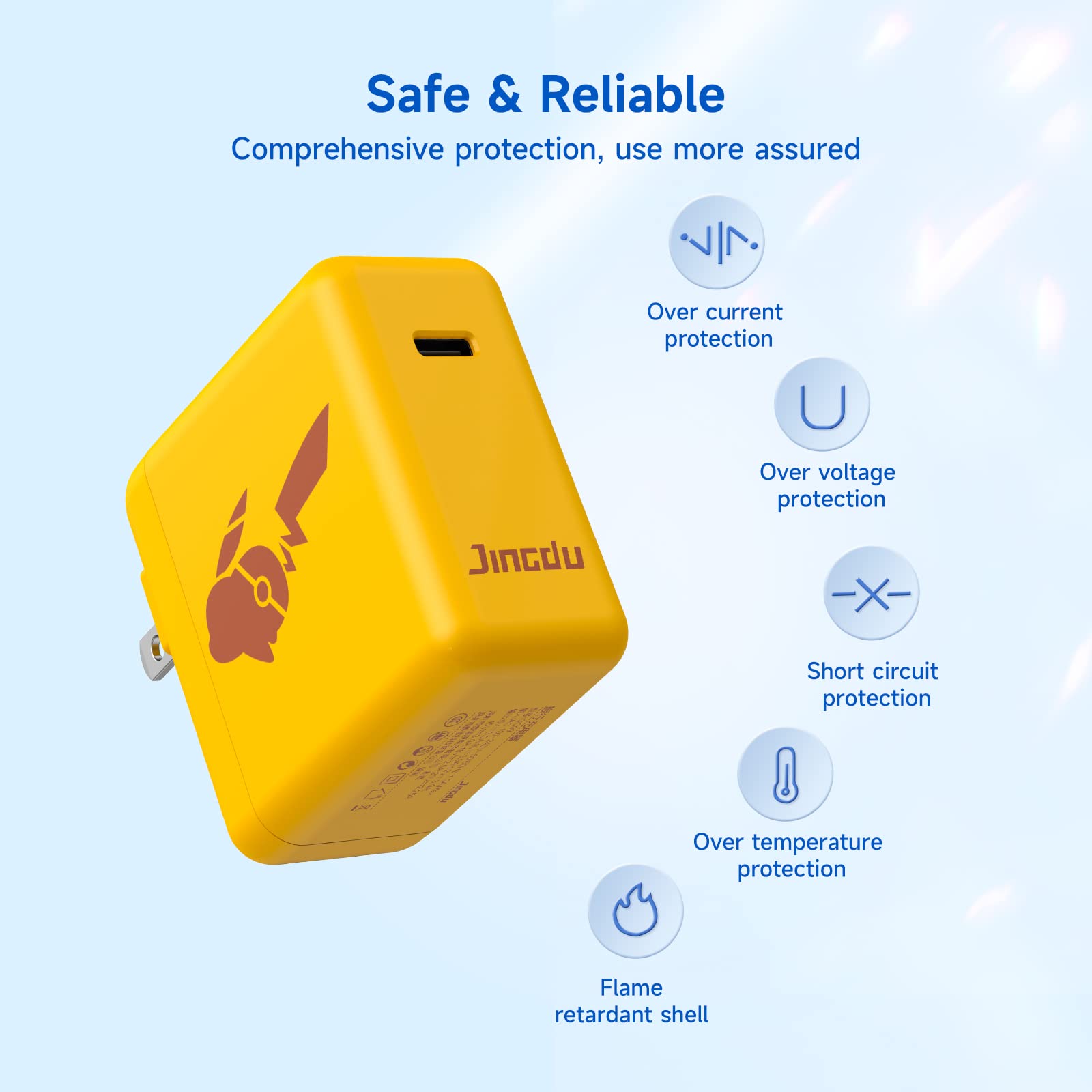 Charger Compatible with Nintendo Switch or OLED Model, Samsung S10, Fast Travel Charger with 1M Type C Cable, 45W AC Adapter, Supports Nintendo Switch Dock Station and TV Mode, Yellow