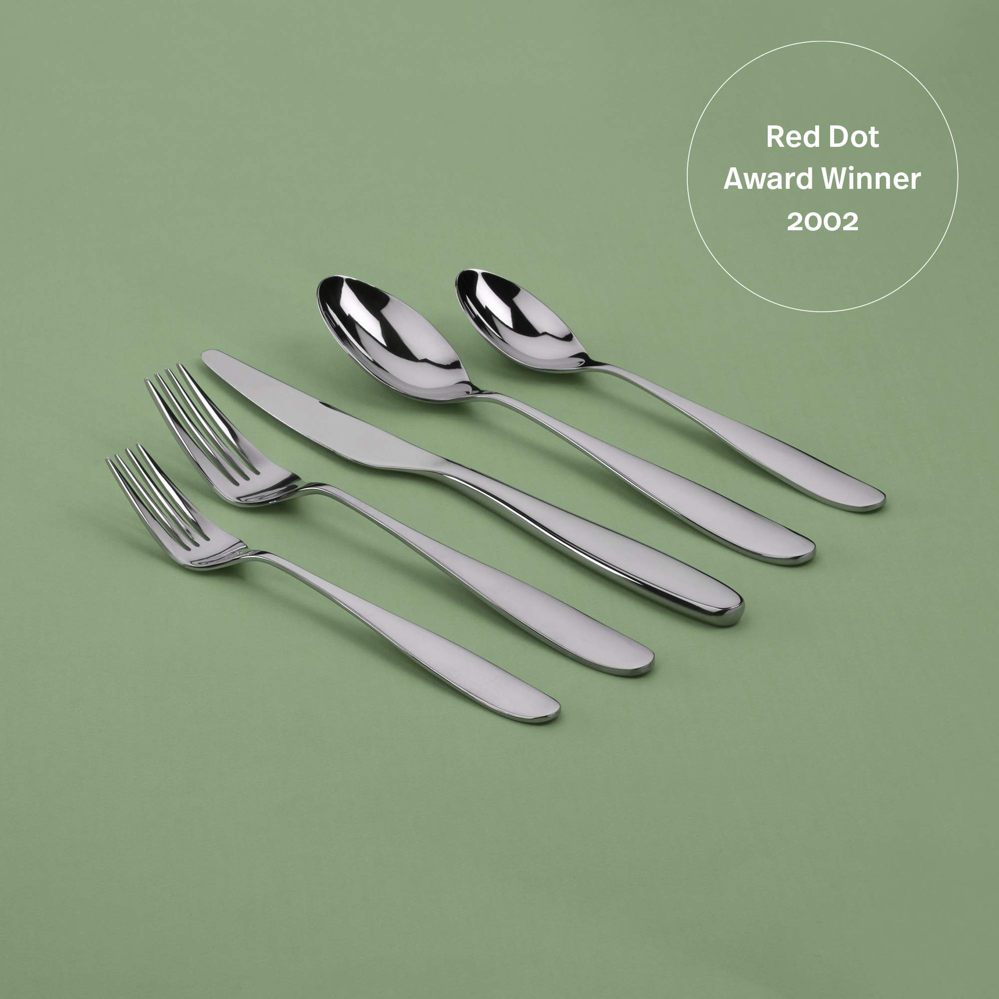 Gourmet Settings 20-Piece Silverware Willow Collection Polished Stainless Steel Flatware Sets-Service for 4-Kitchen Cutlery Utensils Knife/Fork/Spoons, Dishwasher Safe, SILVER