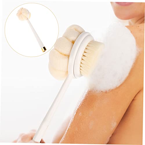 Healeved 2pcs Long Handle Bath Brush Scrub Sponges Brush Cleaner Body Wash Sponge Shower Loofah Scrubber Back Scrubber Bath Mesh Sponge Dual-Sided Bath Brush Shower Brush Back Scrubbers One