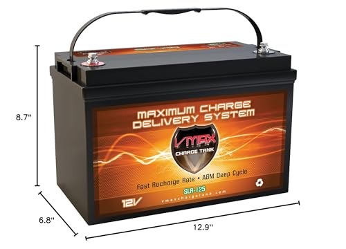 VMAXTANKS SLR125 Solar Battery 12 Volt 125Ah Group 31 Battery for Solar Wind Sump Pump Emergency Backup Generators and PV panels