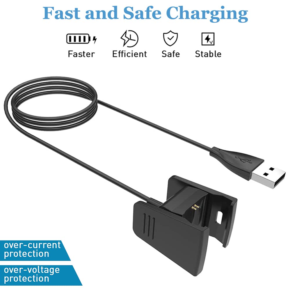 Charger Compatible with Fitbit Charge 2, Replacement USB Charging Cable Cord for Charge 2 Fitness Tracker (2 Pack, 100cm/3.3ft)