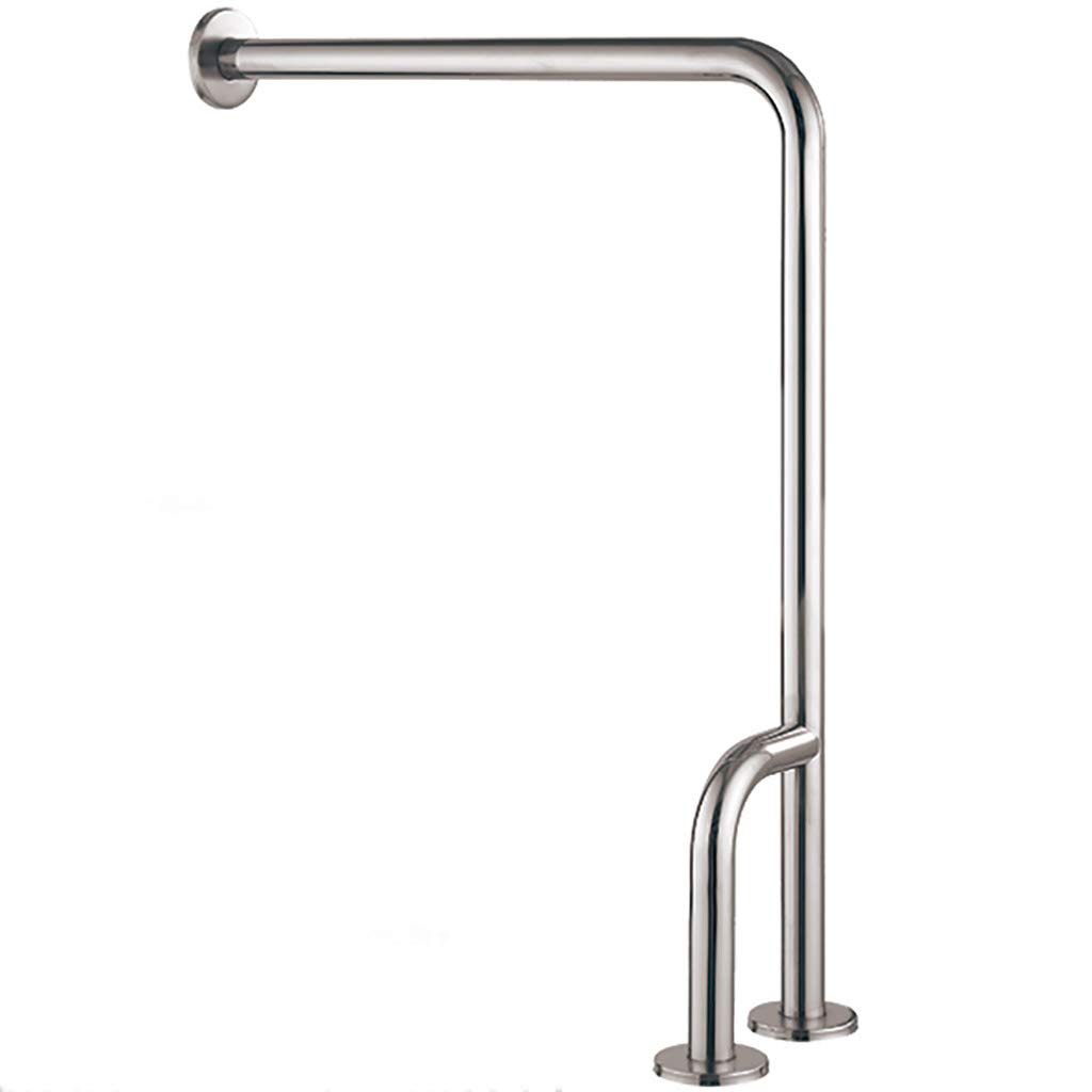 Grab Bar Bathroom Frosted Surface Handrails 304 Stainless Steel Floor Bathroom Safety Rails Barrier-Free H-Shaped Guardrail (Left and Right Models)