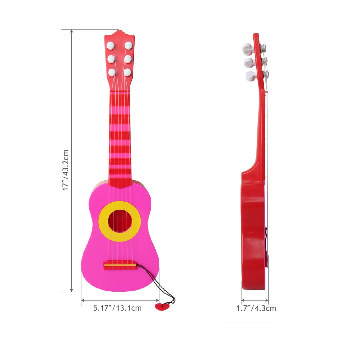 WEY&FLY Kids Toy Guitar 6 String, Baby Kids Cute Guitar Rhyme Developmental Musical Instrument Educational Toy for Toddlers