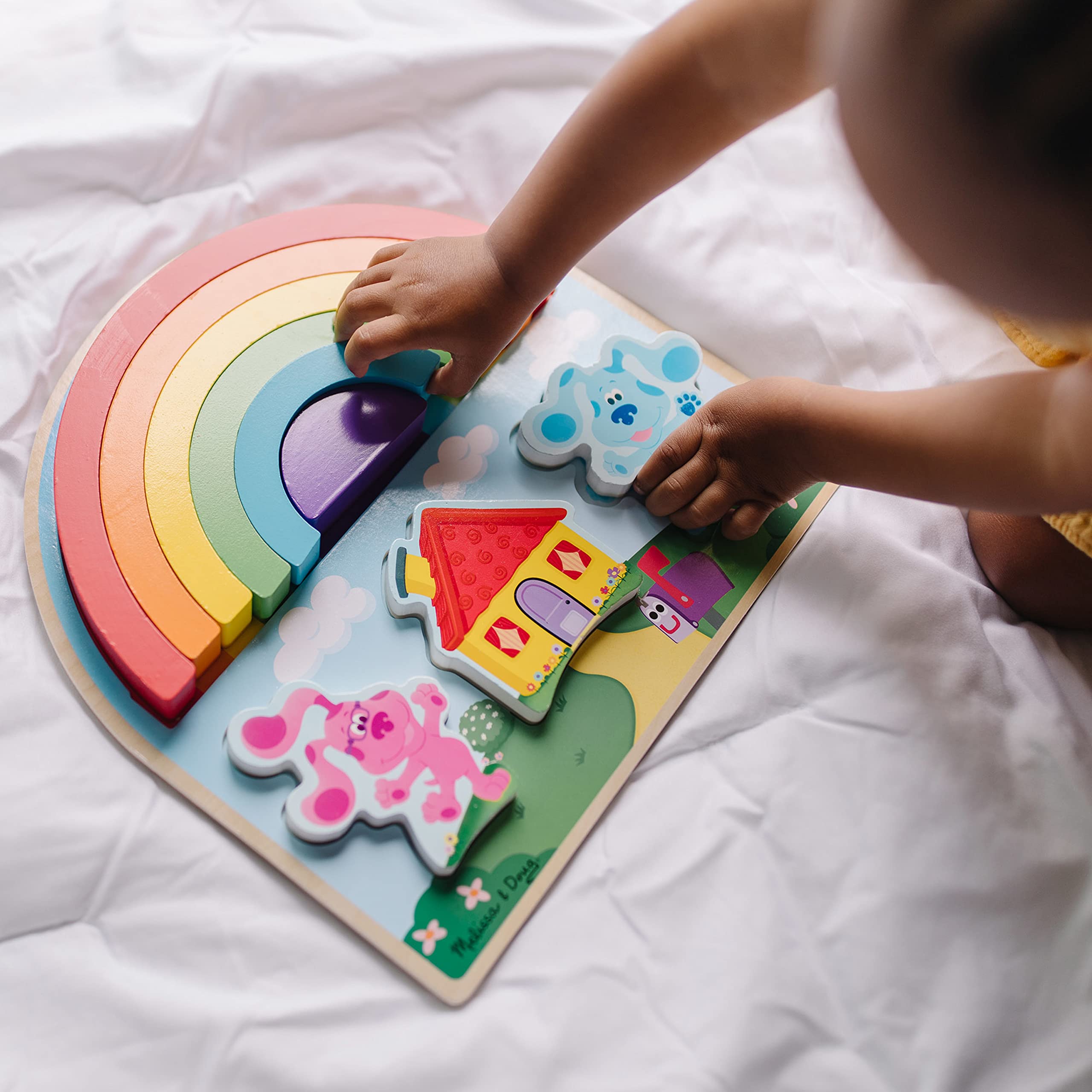 Melissa & Doug Blue's Clues & You! Wooden Rainbow Stacking Puzzle (9 Pieces)