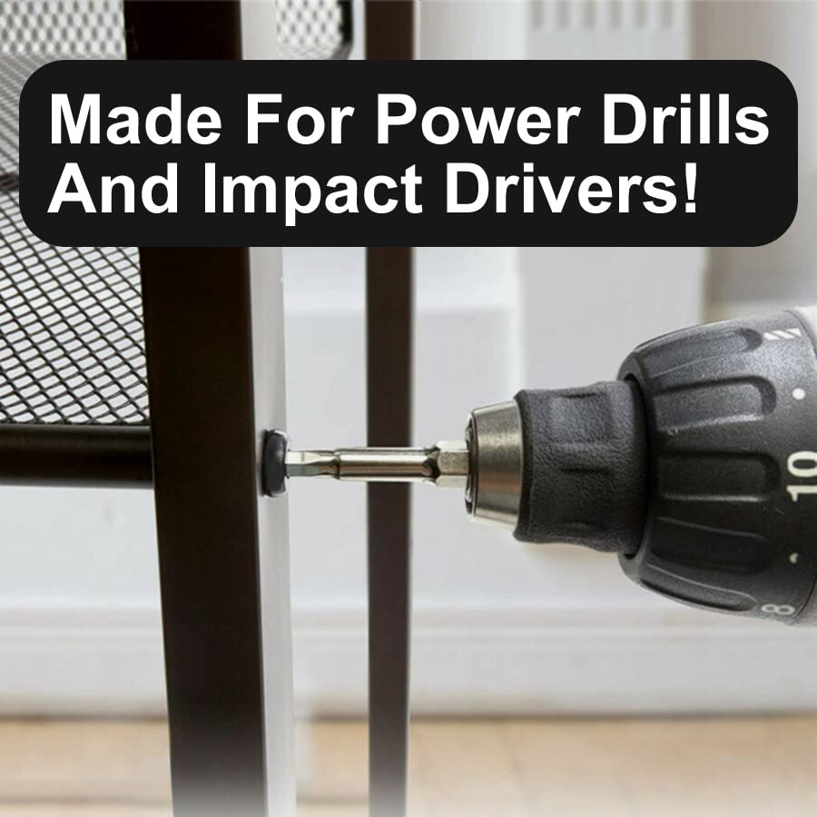 Impact Driver Allen Bits Set Hex Head Bit Long Alan Wrench Key Power Drill 1/4” Quick Change Release Connect Metric t Handle Hecs Drive For Furniture Assembly Tool Kit Screw Driving Bits + Hex Ratchet