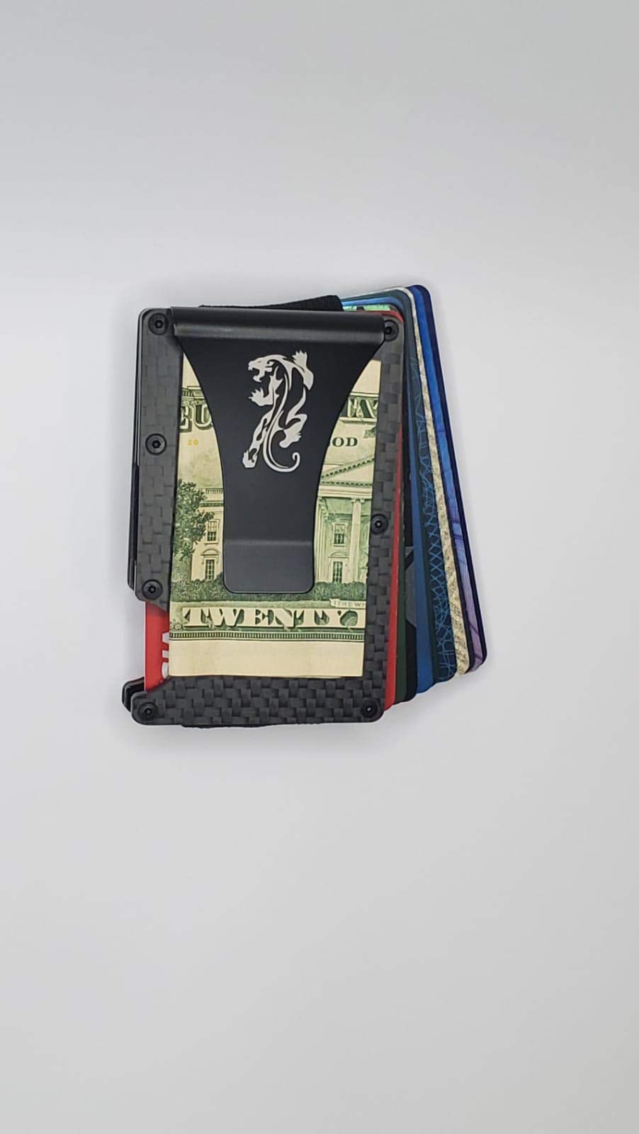 WALLET Blik Traders Carbon Fiber Metal Money Clip RFID Blocking Credit Card Holder, Slim Front Pocket for Men and Women, Minimalist