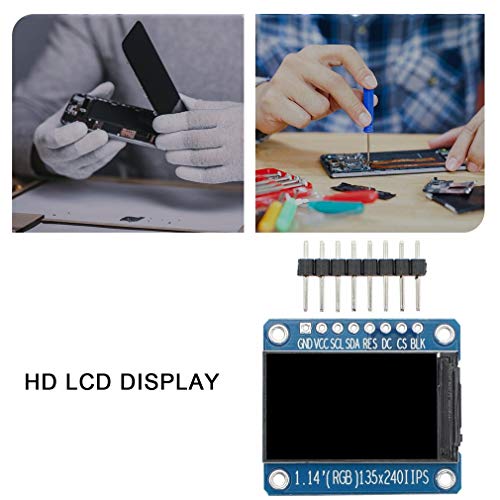 Cupsofu 1.14 Inch TFT Display IPS LCD Display Module ST7789 135X240 SPI Full Color 8Pin High Definition Screen,PCB Backplane