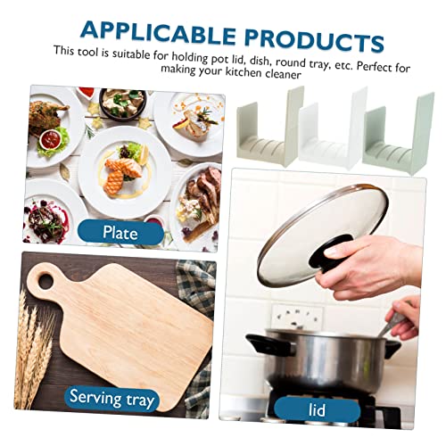 LABRIMP 3pcs Lid Rack Cups Set Green Pots and Pans Set Plastic Stand Pot Lid Rack Wall Mount Dish Rack Pot Lid Holder Stand Pan Cover Rack Punch-free Pot Lid Storage Organizer Small Tools