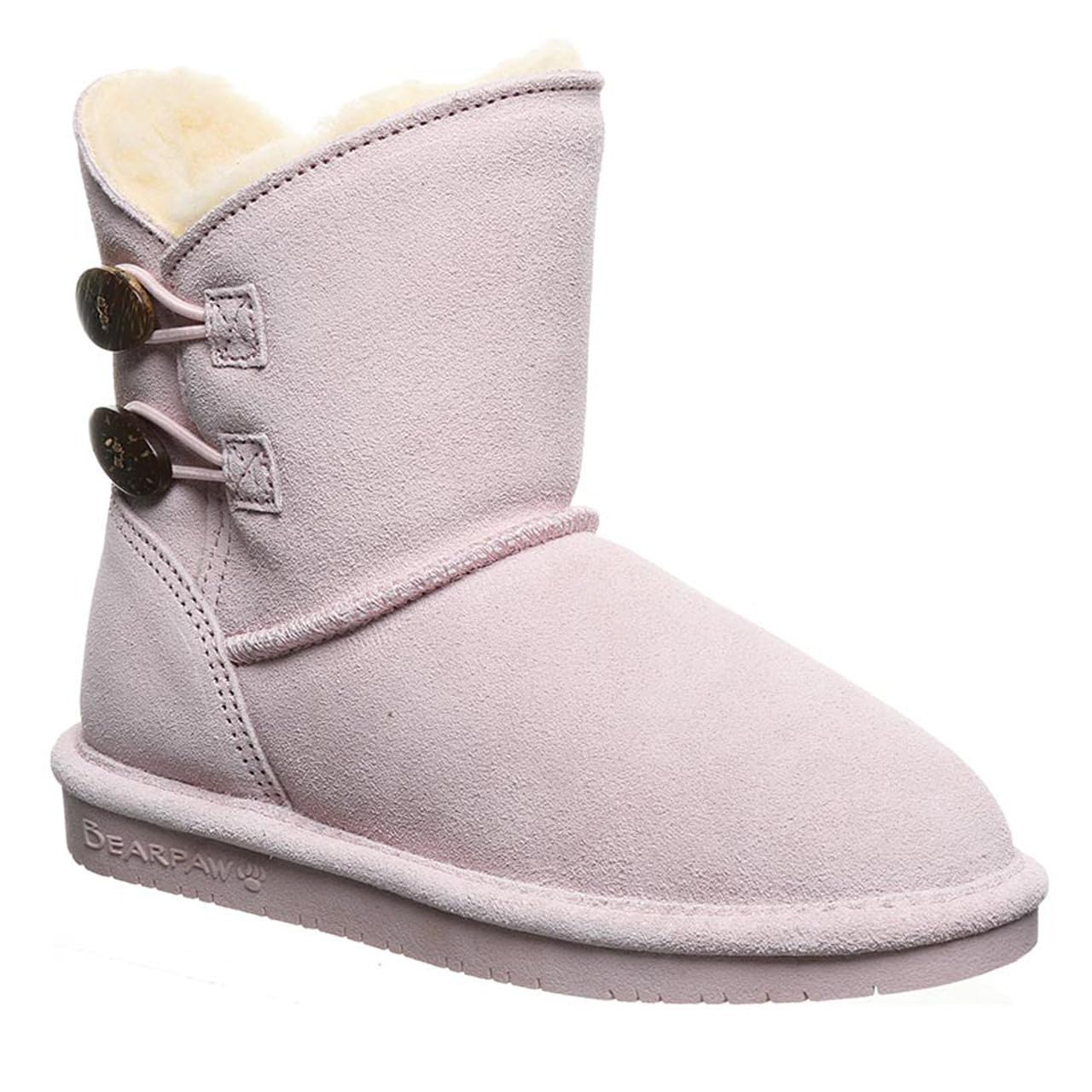 BEARPAW Rosaline Youth Hickory Size 2 | Youth 's Fashion Boot | Youth 's Slip On Boot | Comfortable Winter Boot