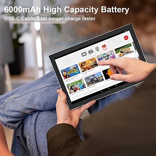 Tablet Android 11.0 Tablet, 2 in 1 Tablet 10.1 Inch, 64GB ROM+4GB RAM, CPU 1.8Ghz Dual 8MP Camera, 6000mAh Battery IPS WIFI Bluetooth Tablets PC with Keyboard Case Mouse Film Stylus Tablet computer.