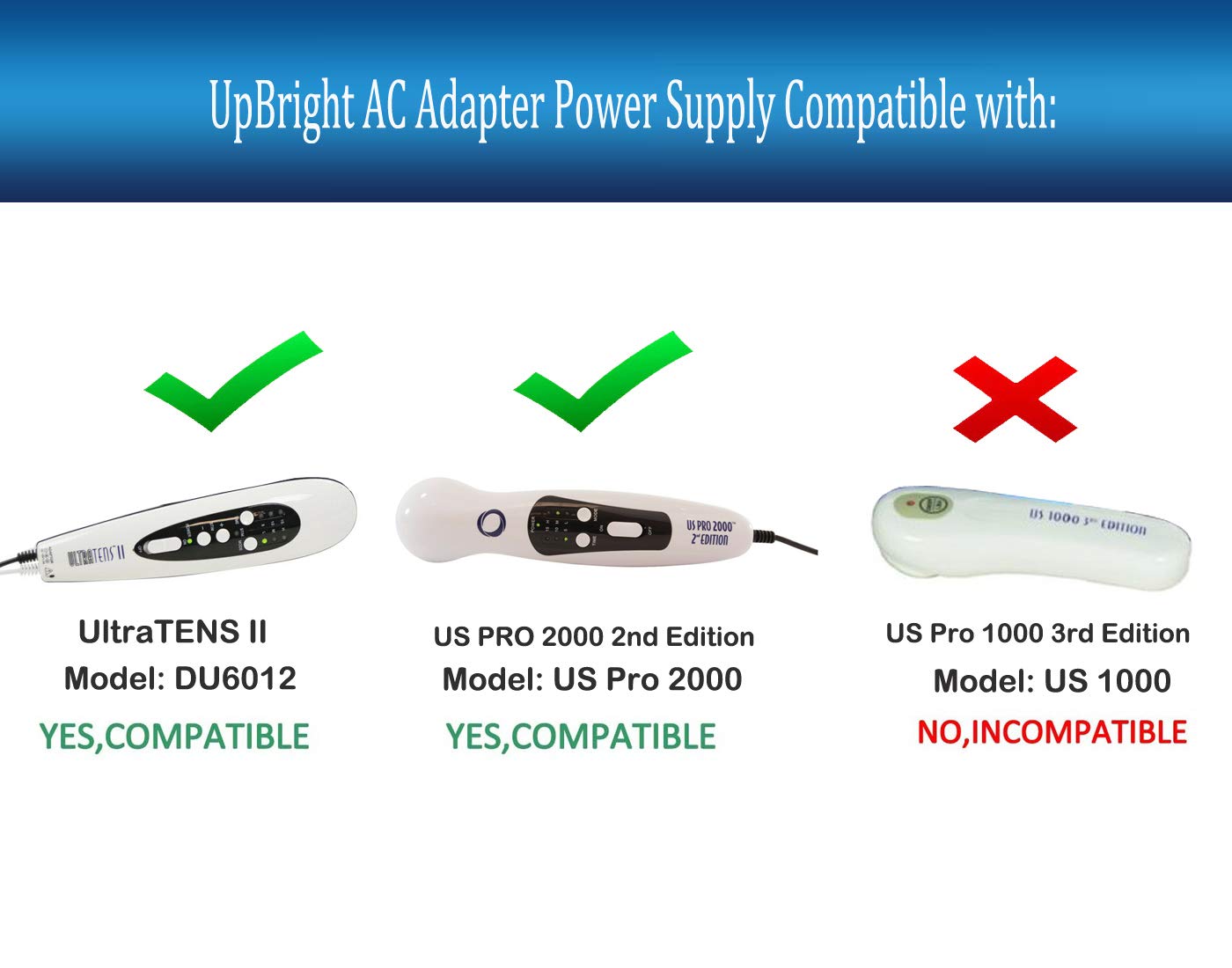 UpBright 15V AC/DC Adapter Compatible with US Pro 2000 2nd Edition DU3035 USPro2000 USPro Pro2000 Current Solutions UltraTENS II 2 DU6012 Ultrasound Therapy YLS0301A-T150120 1.2A Power Supply Charger