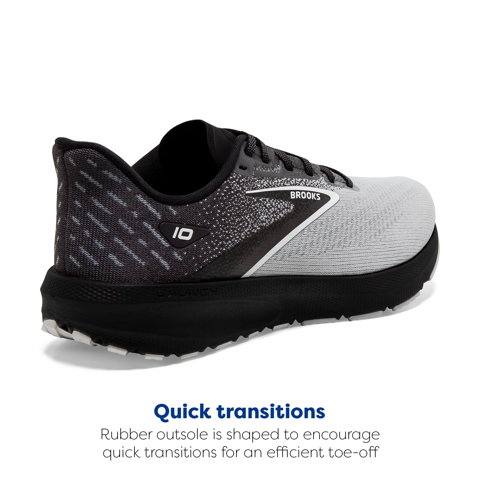 Brooks Men’s Launch 10 Neutral Running Shoe - Black/Blackened Pearl/White - 11.5 Medium